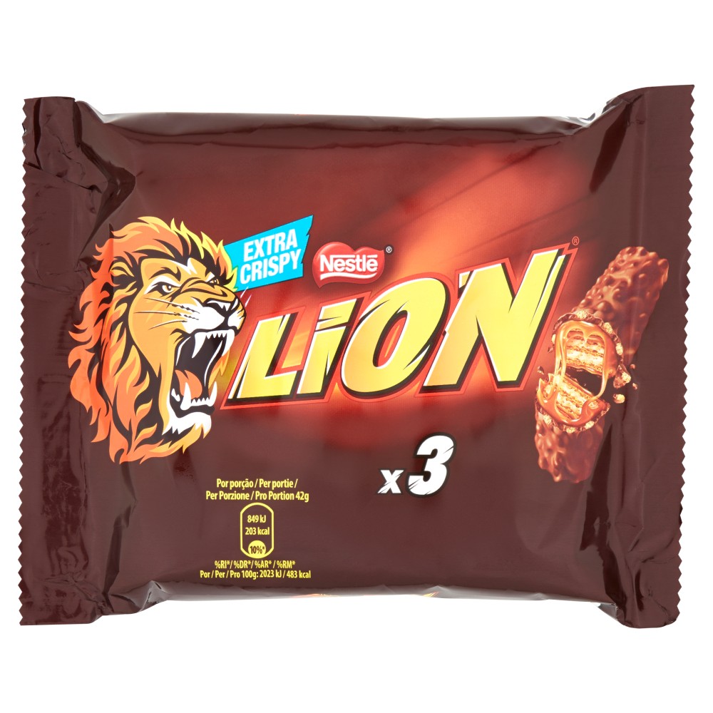 NESTLÉ LION Snack con wafer toffee e cereali ricoperti di cioccolato al ...