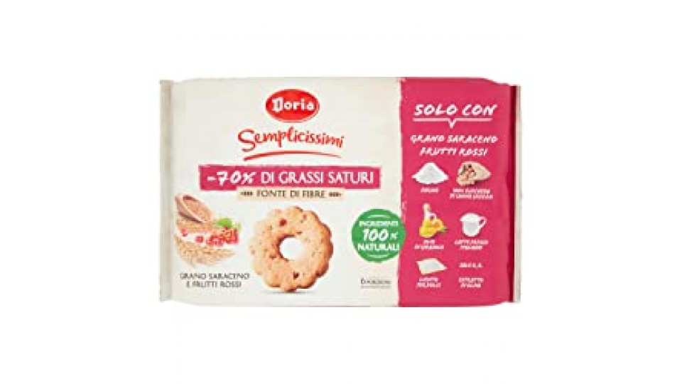Doria Pacchetto di Biscotti al Gusto di Frutti Rossi con Grano Saraceno ...