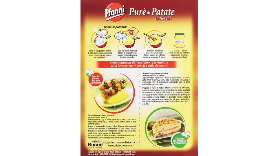 Pfanni - Purè di Patate, in fiocchi, pronto in soli 5 minuti, 3 buste ...